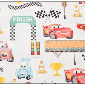 Disney Pixar Cars Fabric - Lightening Mcqueen Fabric - Cartoon Fabric ...