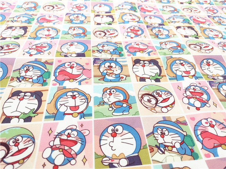 Doraemon Fabric Cartoon Twill Fabric Fine Canvas Fabric - Etsy