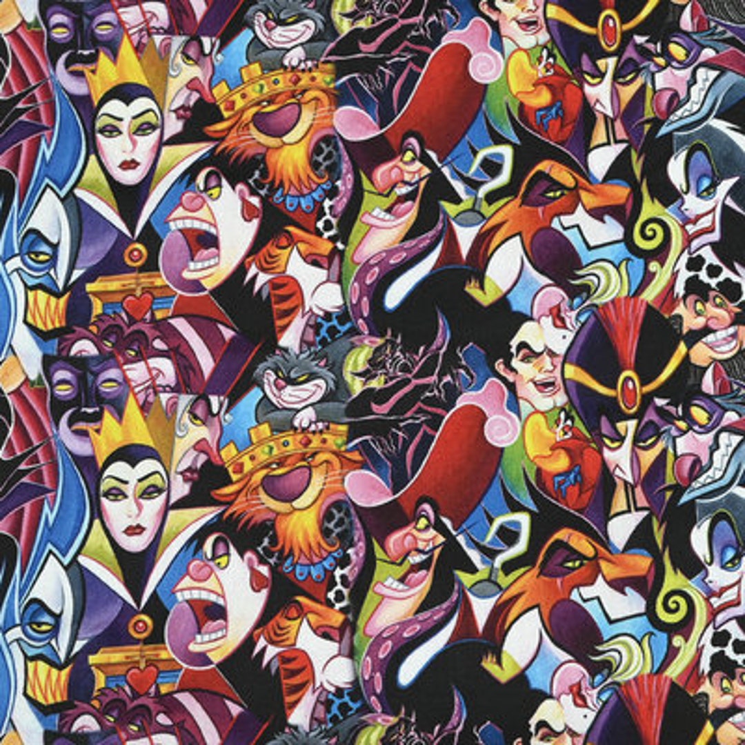 Disney Villains Evil Characters Fabric - Evil Maleficent Fabric ...