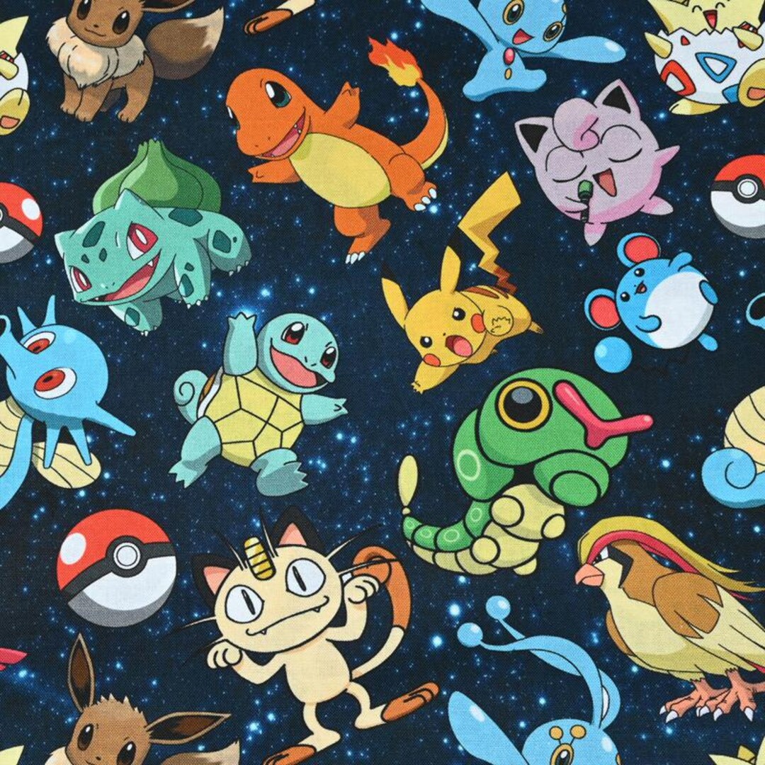 Pikachu Fabric - Pokemon Fabric - Pocket Monster Cartoon Fabric - 100% Cotton Fabric - Quilting ...