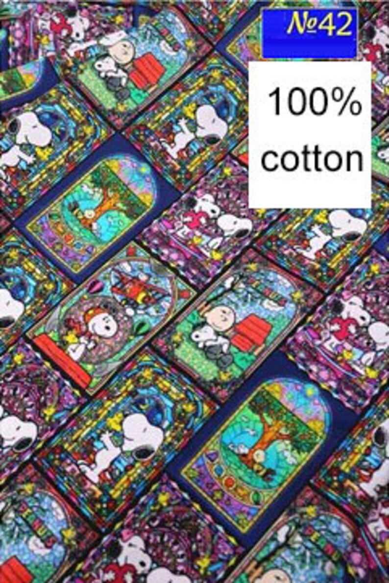 Christmas Snoopy and Woodstock Fabric Cartoon Fabric 100% - Etsy