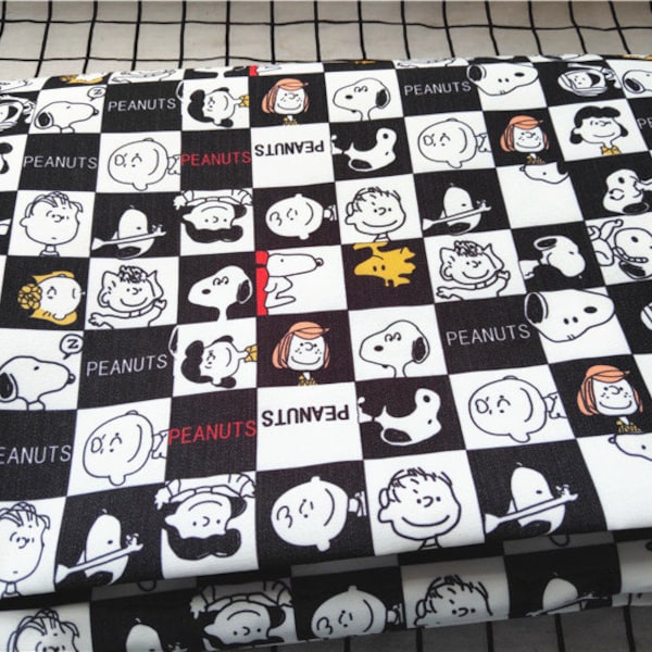 Peanuts Snoopy Canvas Fabric - Etsy