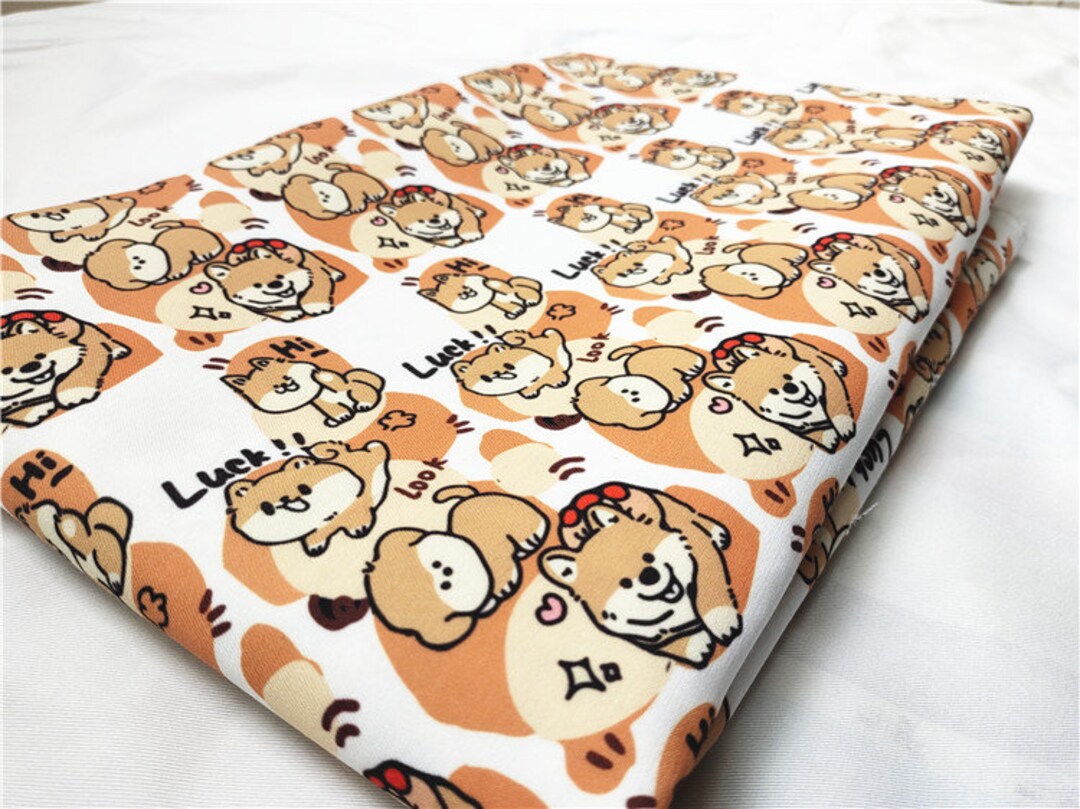 Shiba Inu Fabric - Cartoon Twill Fabric - Fine Canvas Fabric - Quilting ...