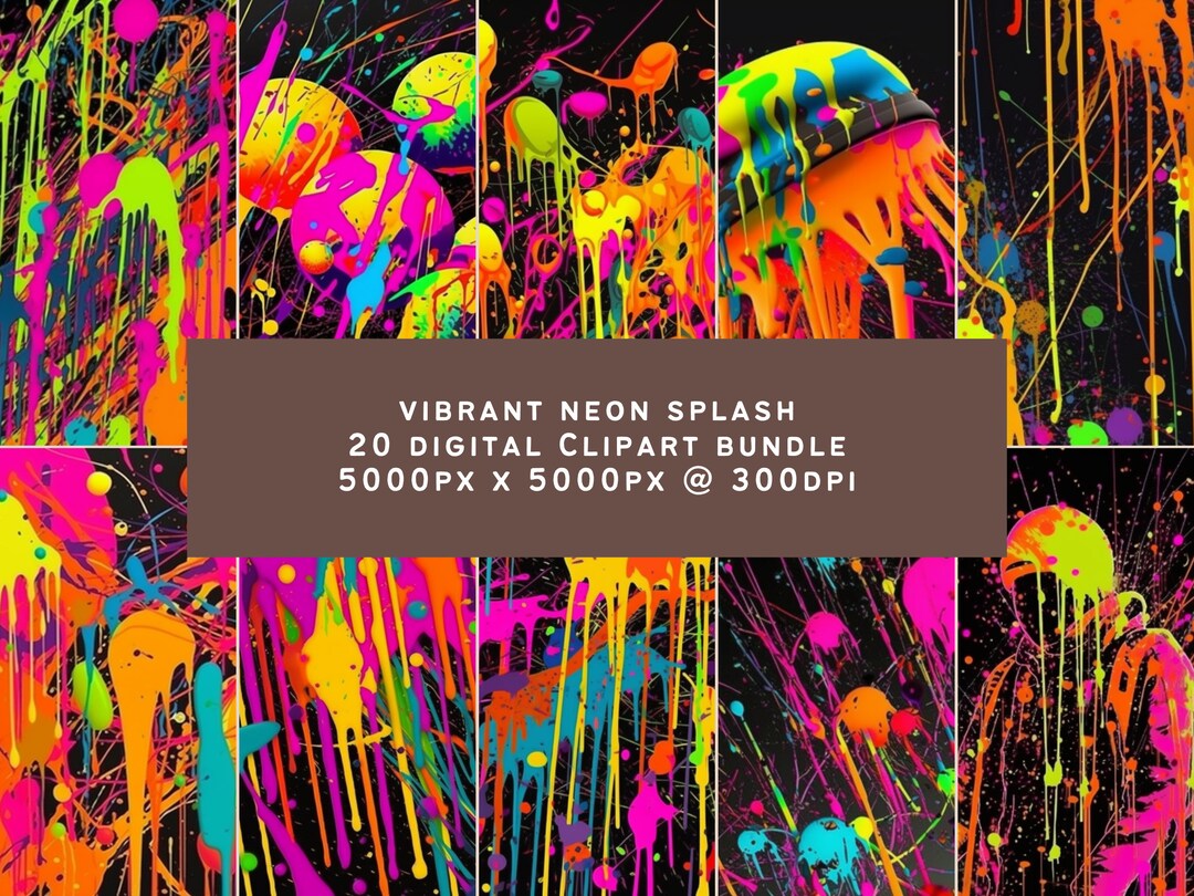 Vibrant Neon Splash Art Paintball Style 20 PNG Digital - Etsy