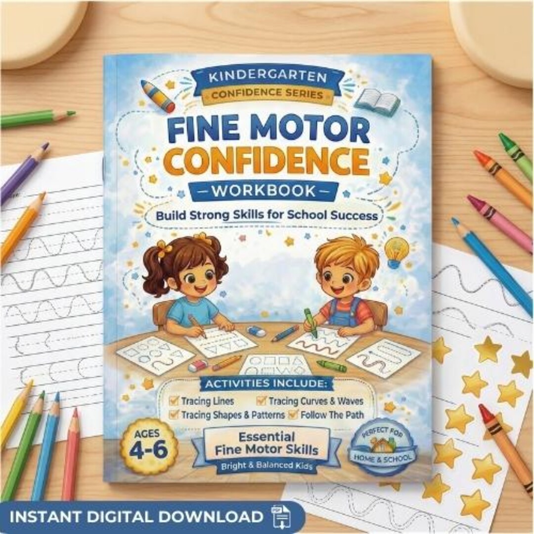 Printable Fine Motor Skills Workbook for Preschool — Tracing, Pre ...