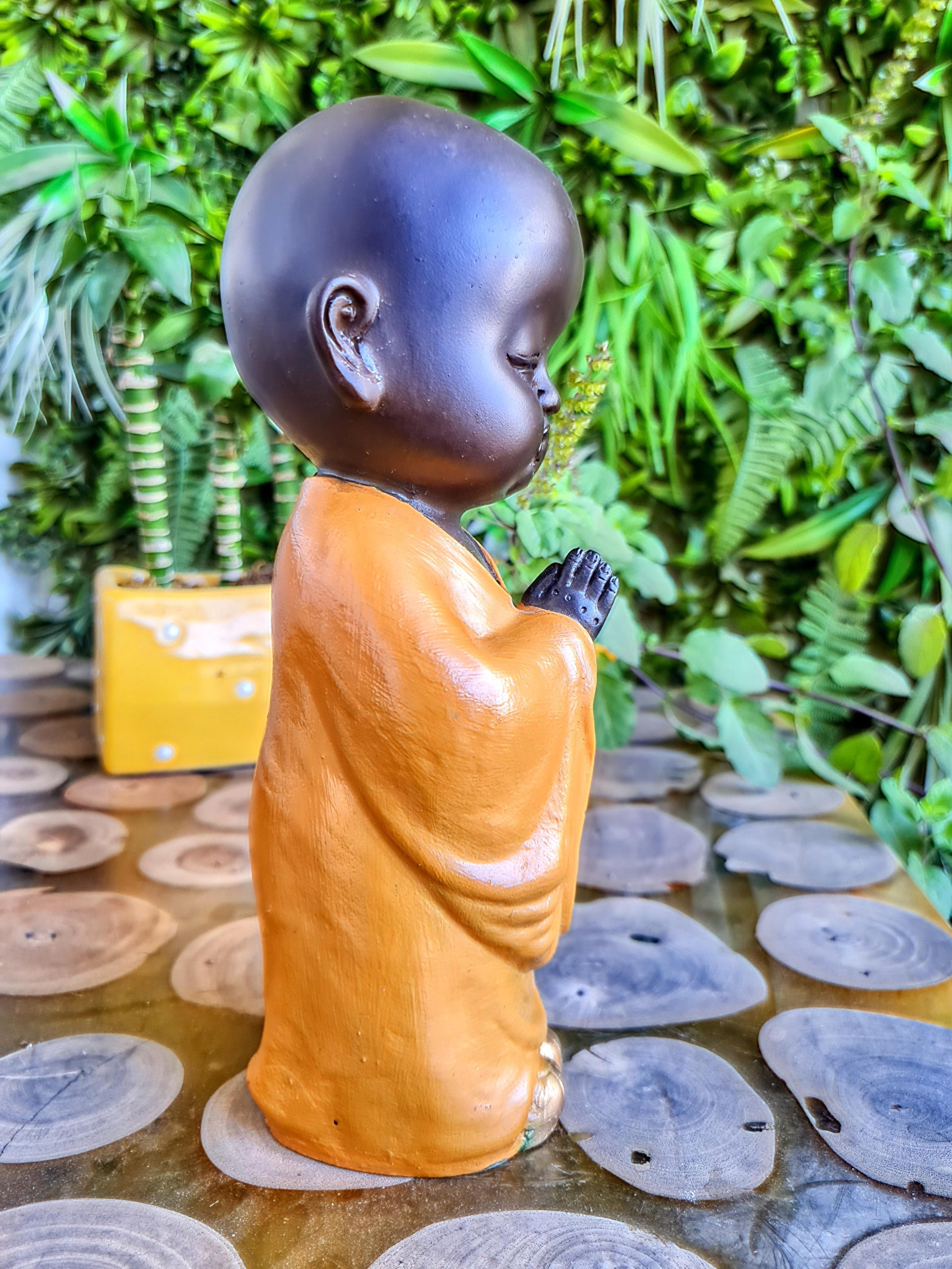 Spiritual Namaste Monk Sculpture Resin Statue for Home or Office Decor ...