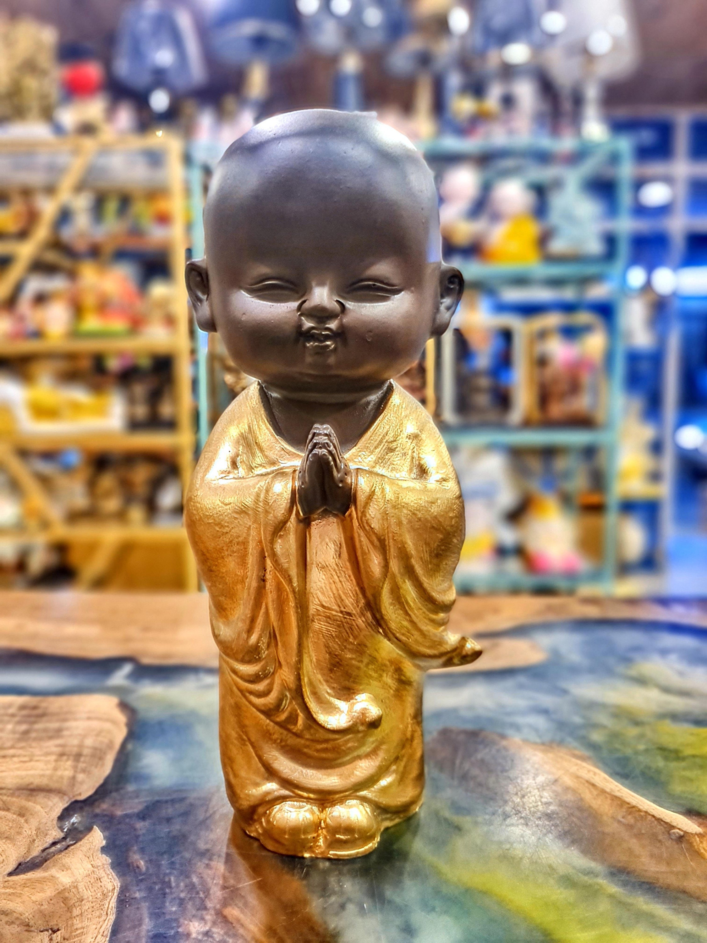 Spiritual Namaste Monk Sculpture Resin Statue for Home or Office Decor ...