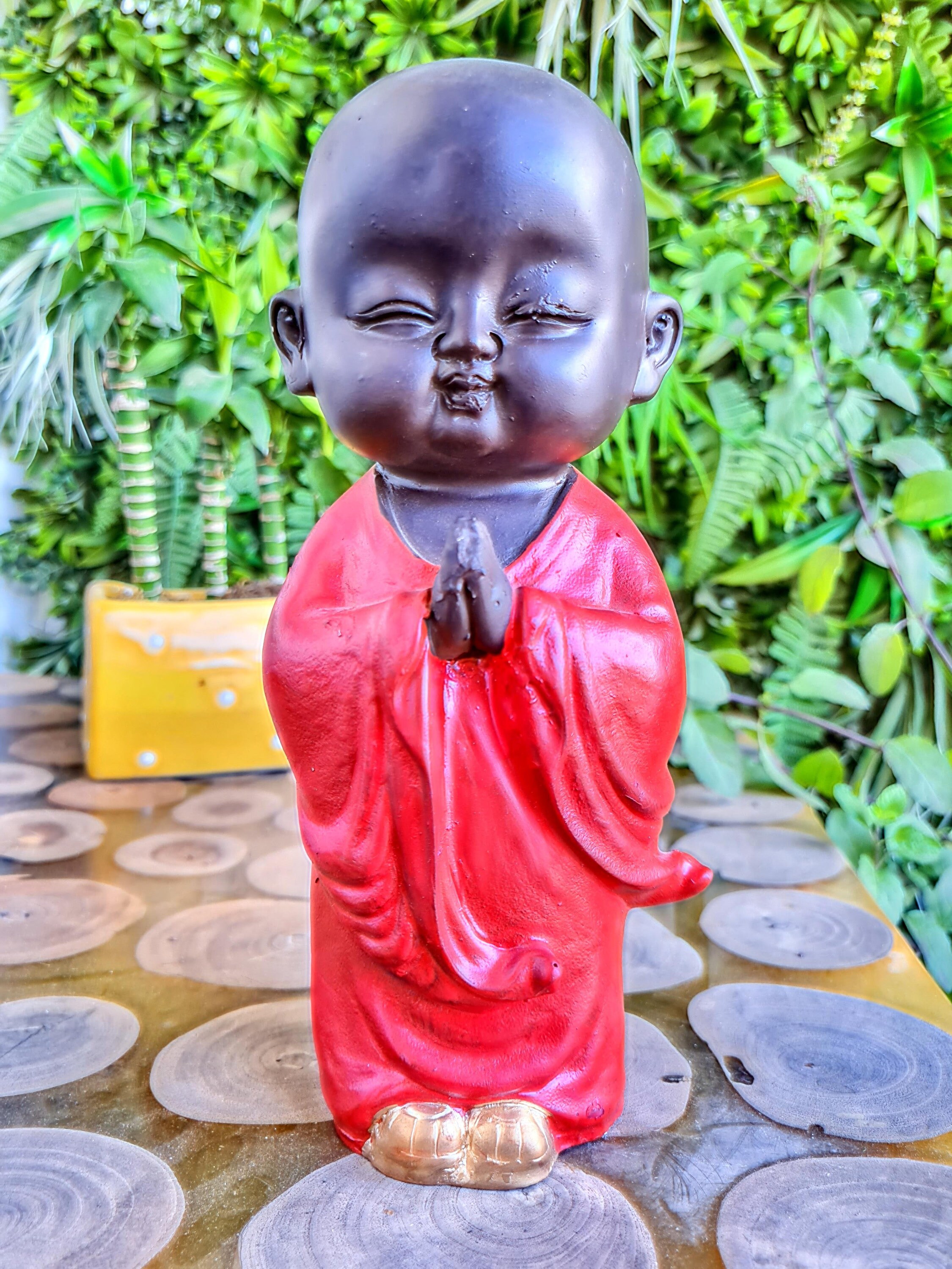 Spiritual Namaste Monk Sculpture Resin Statue for Home or Office Decor ...