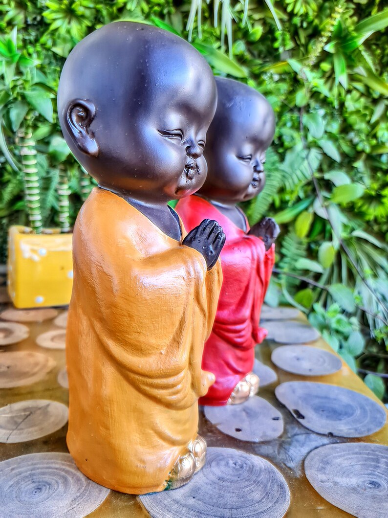 Spiritual Namaste Monk Sculpture Resin Statue for Home or Office Decor ...
