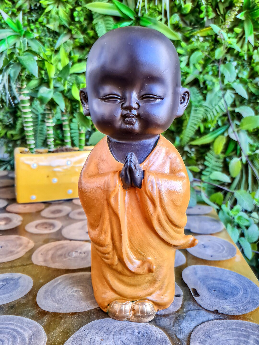 Spiritual Namaste Monk Sculpture Resin Statue for Home or Office Decor ...