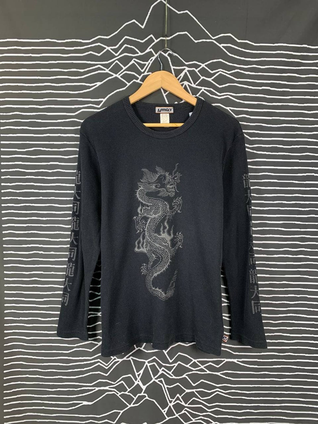 Vtg 50/50 YMLA Dragon Chinese Script Printed Sukajan Yakuza Style ...