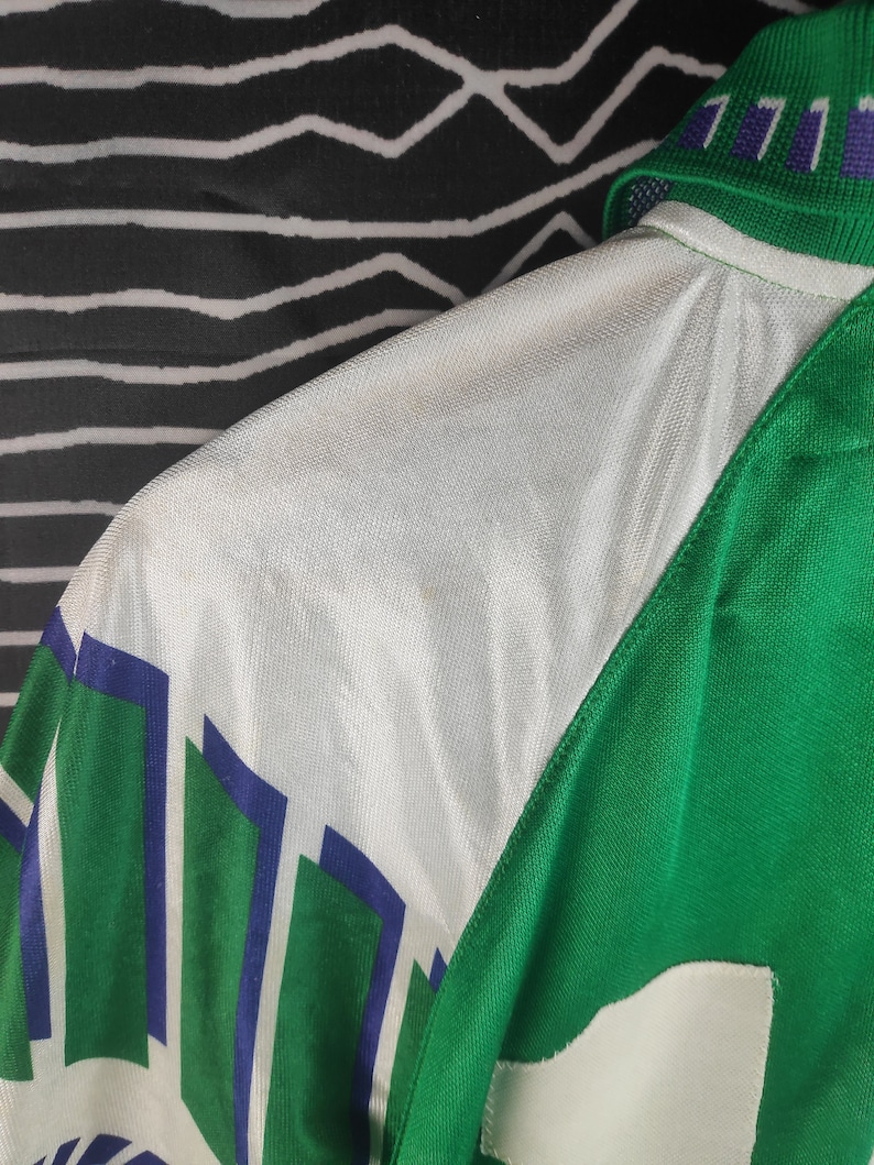 Vtg 90s Line 7 Green Blokecore Jersey / Rock & Roll / Hip Hop / Cult ...