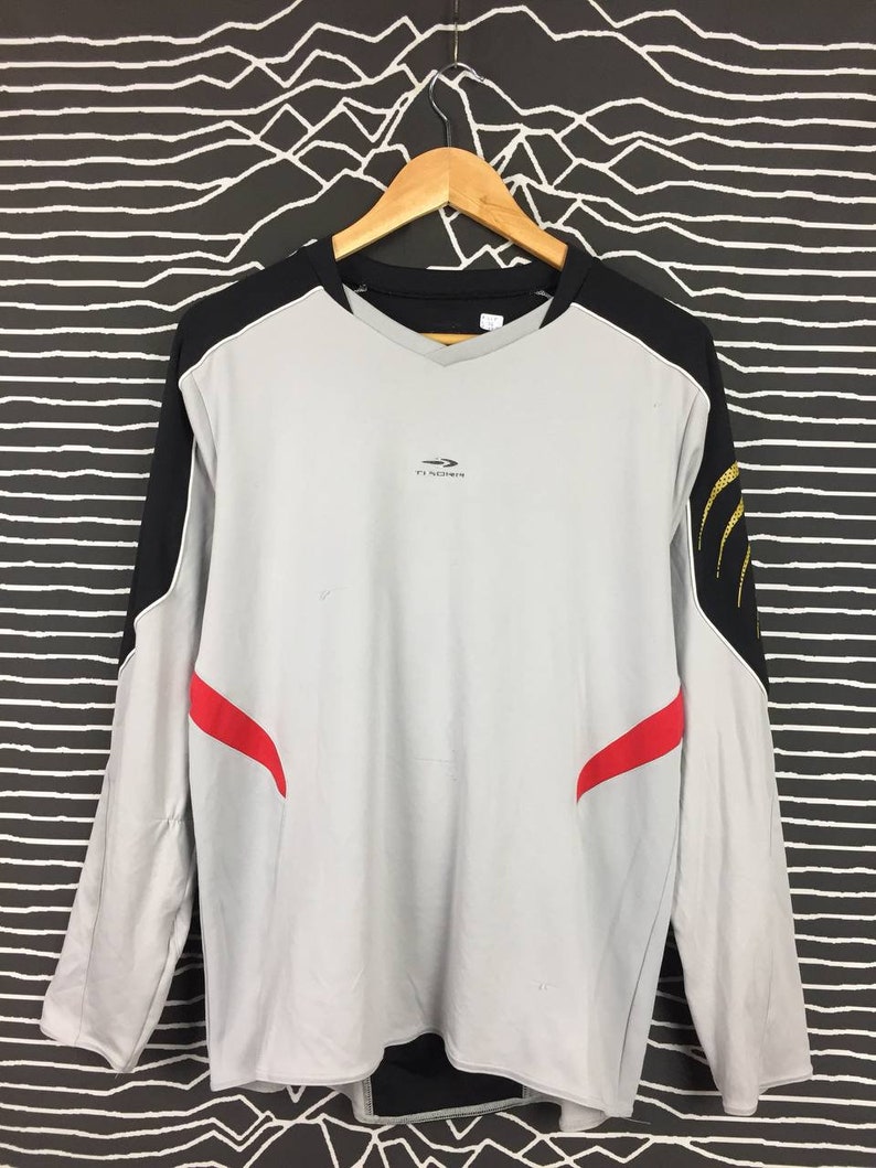 Tigora Sport Color Blocking Big Logo Longsleeve Jersey / Preppy / 90s ...