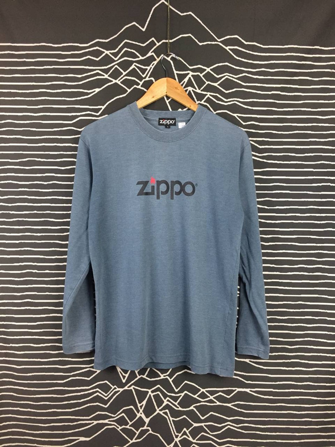 Vtg ZIPPO Classic Logo Spell Out Longsleeve Tee / Hip Hop / Rock & Roll ...