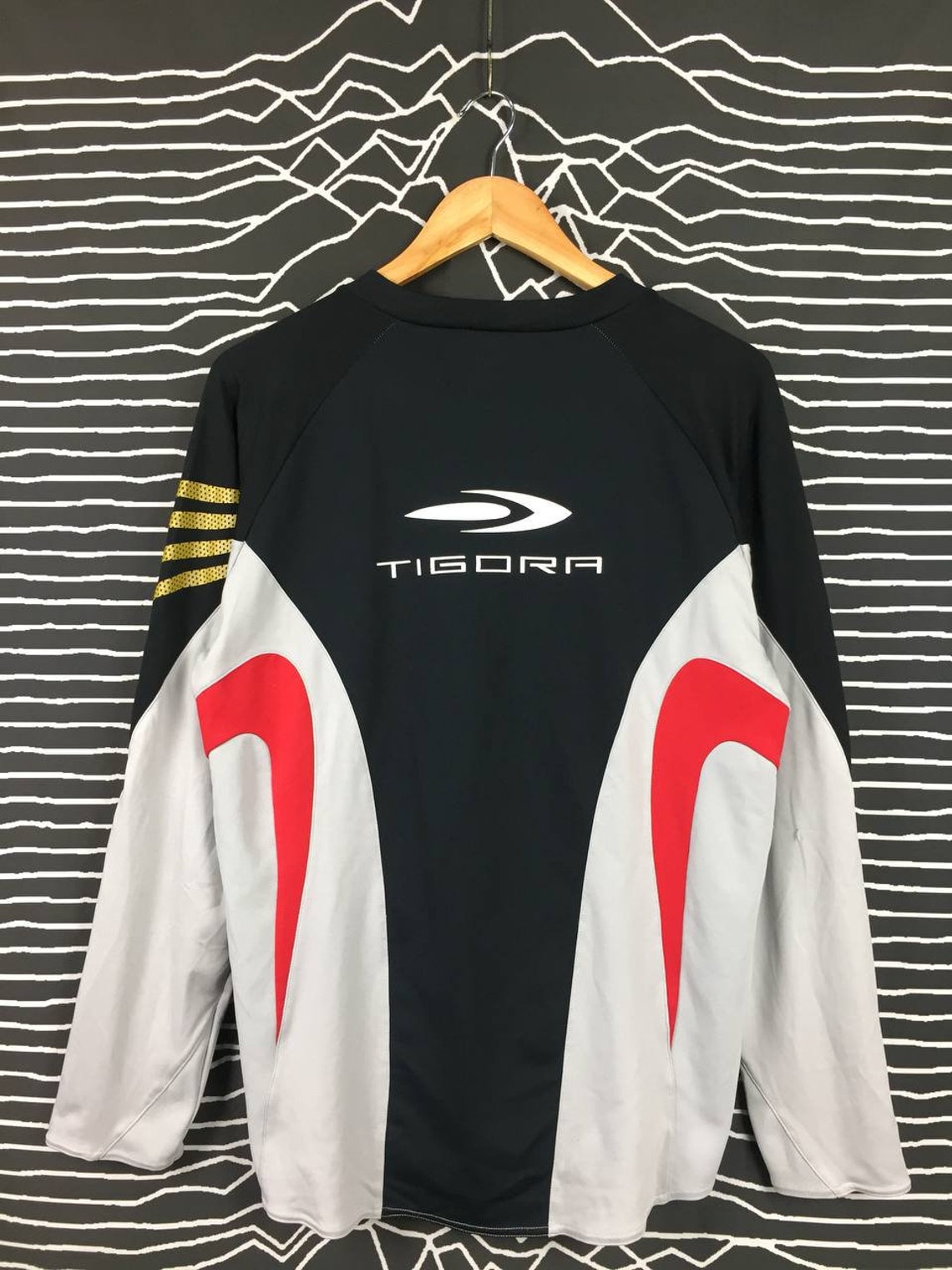 Tigora Sport Color Blocking Big Logo Longsleeve Jersey / Preppy / 90s Fashion Brand / Casual ...