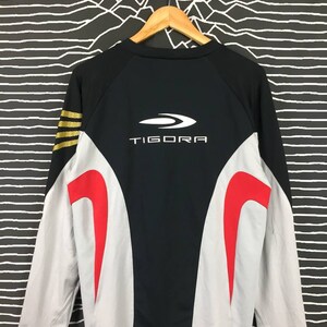 Tigora Sport Color Blocking Big Logo Longsleeve Jersey / Preppy / 90s Fashion Brand / Casual ...