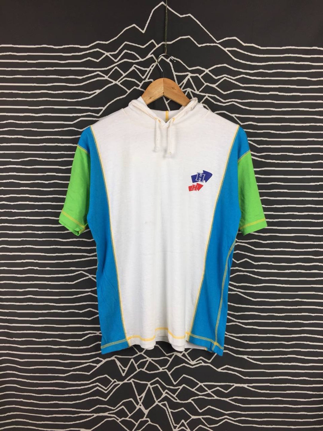 Vtg Suntory Hops Super Hops Color Block Hoodie Tee / Funny Graphics Tee ...