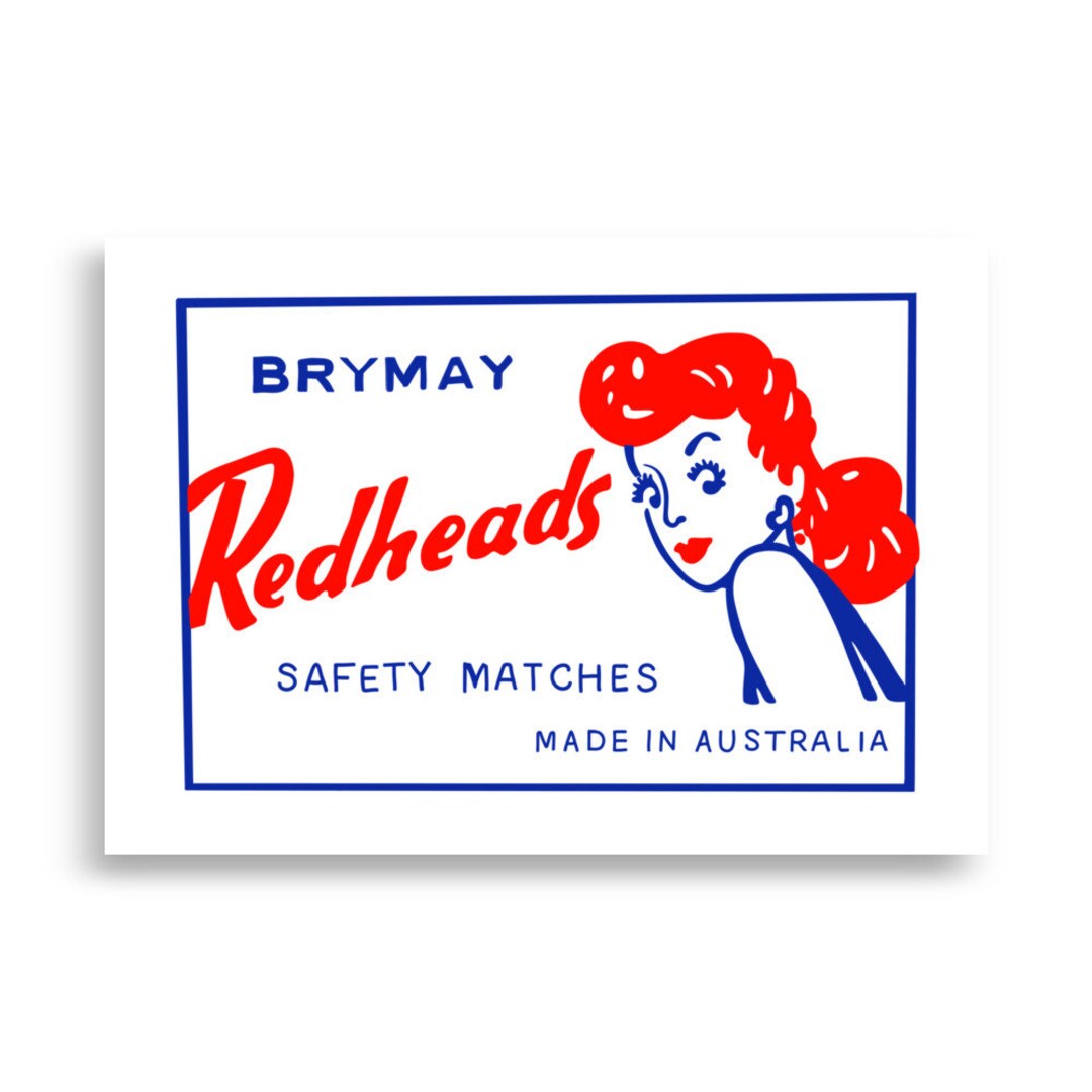 Redheads Safety Matches Hand Drawn Aussie Icon Print - Etsy