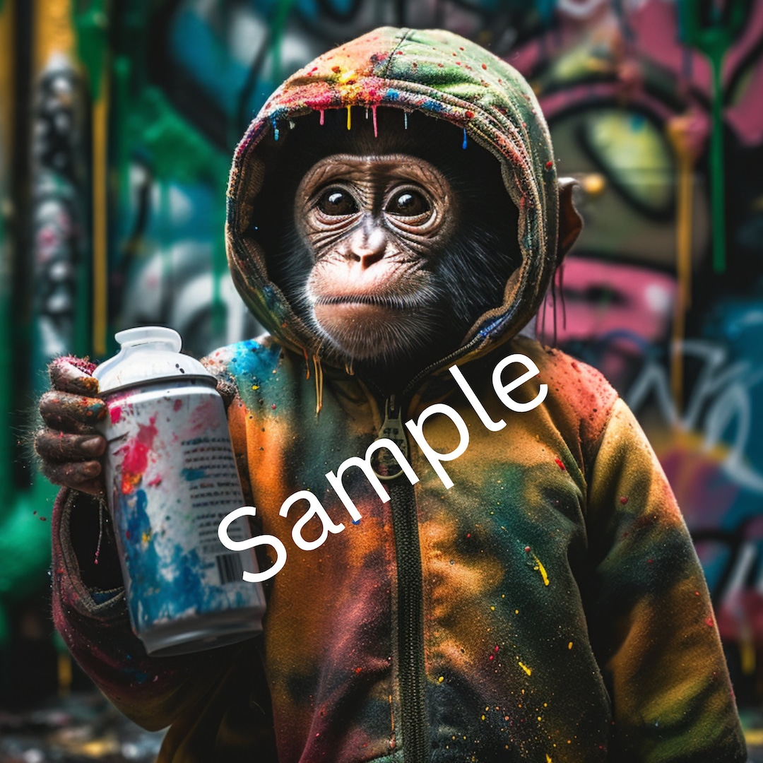 Vandal Monkey Digital Download Printable Wall Decor Graffiti Art - Etsy