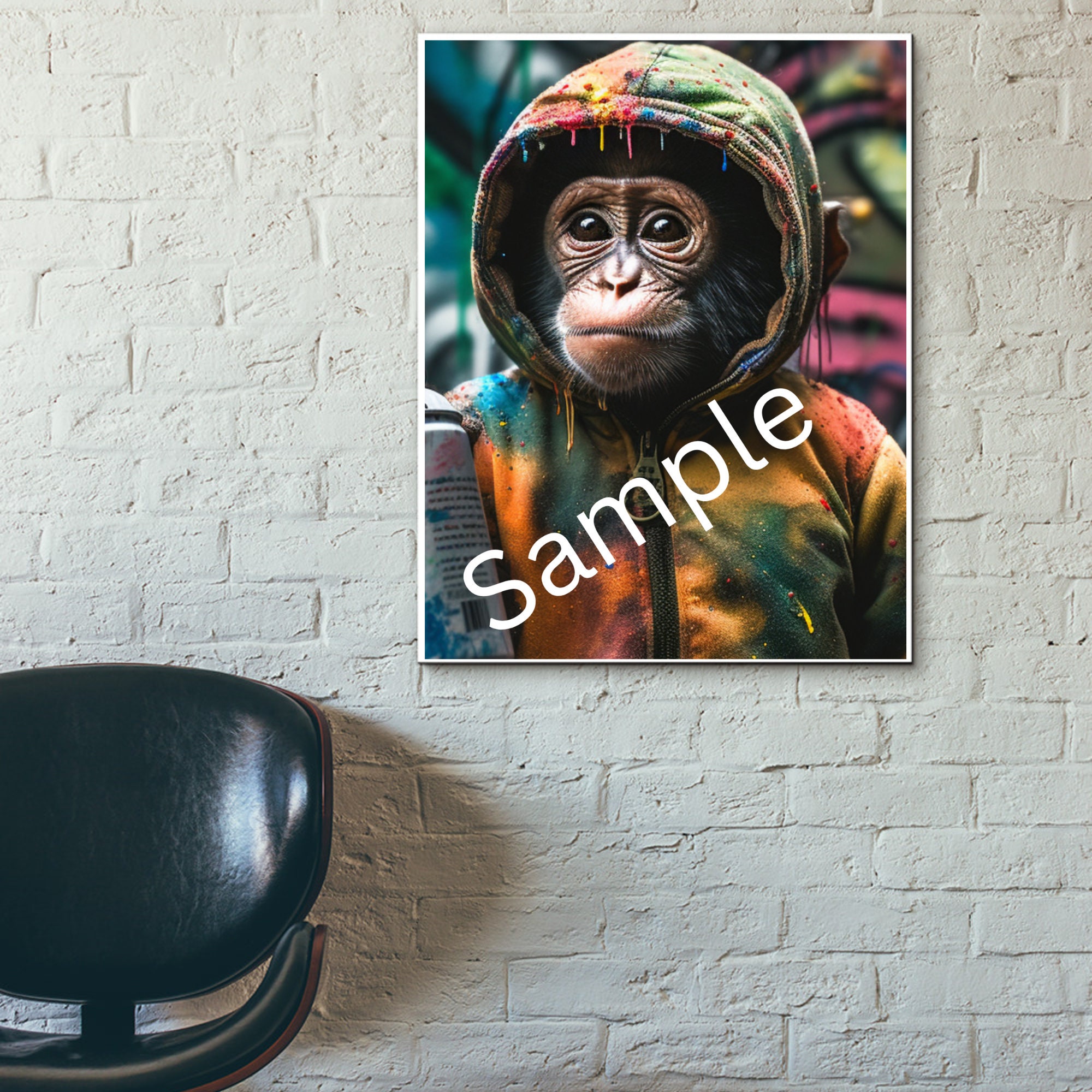Vandal Monkey Digital Download Printable Wall Decor Graffiti Art - Etsy