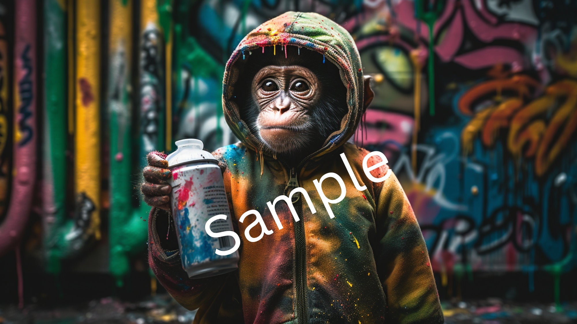 Vandal Monkey Digital Download Printable Wall Decor Graffiti Art - Etsy