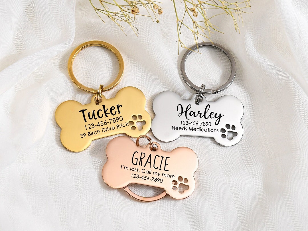 Dog Tag,dog Bone ID Tag,dog Name Tag,custom Dog Tag,engraved Dog Tag ...