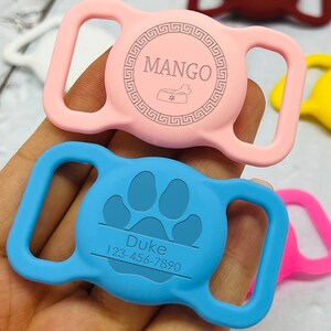 Pet Apple Air Tag Holder for Dog Collar Personalized Engraved - Etsy