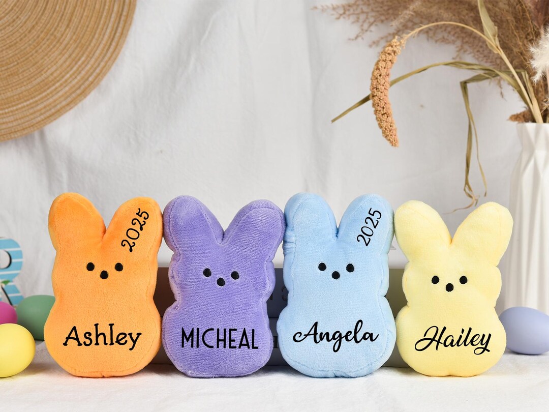 Custom Peeps Bunny With Name, Mini Peeps Plush Doll, Easter Basket ...