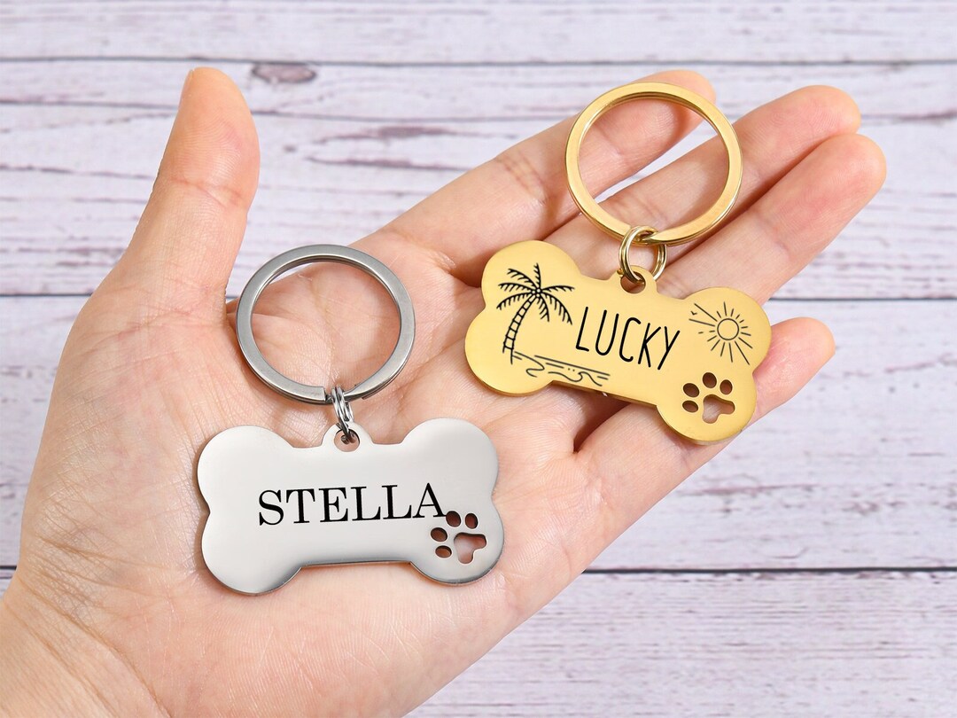 Stainless Dog Tag Personalized for Dogs, Engraved Name ID Tag for Dogs ...