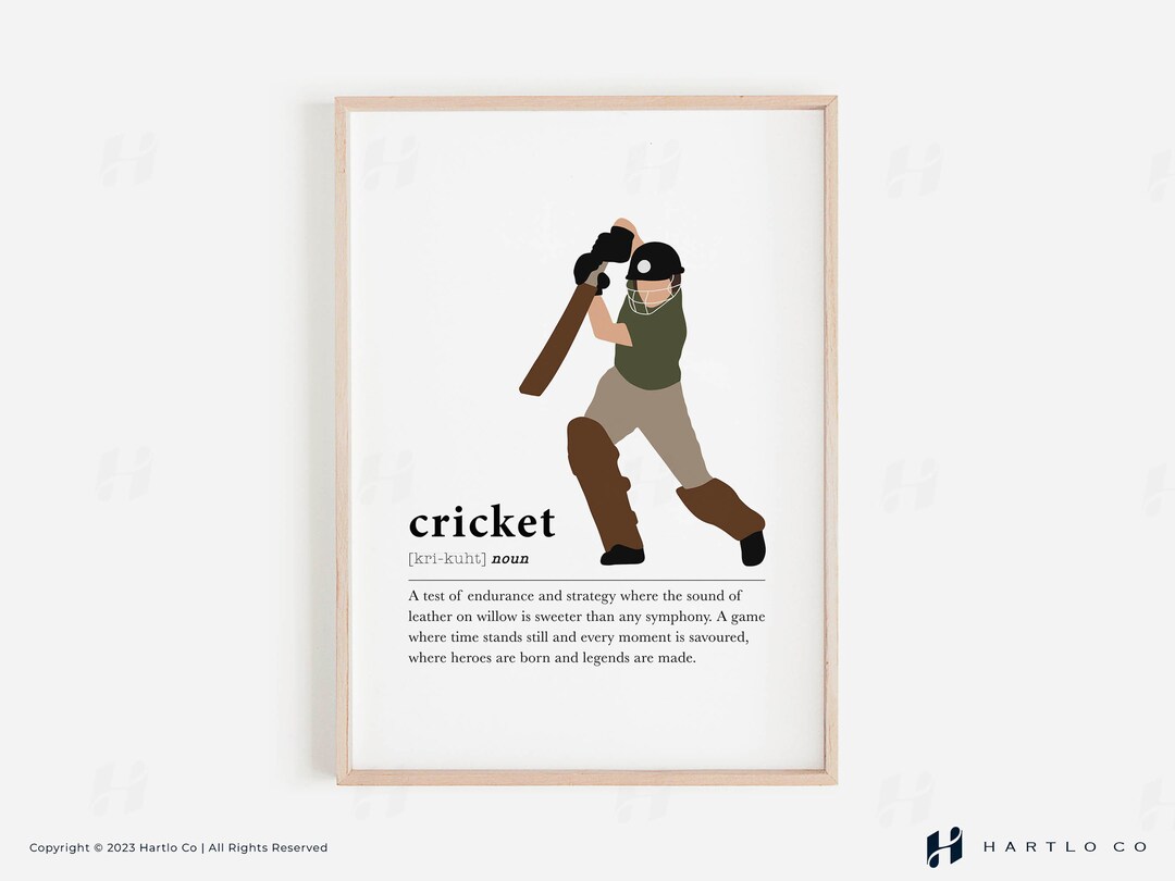 Cricket Definition Printable Art Motivational Sport Wall - Etsy