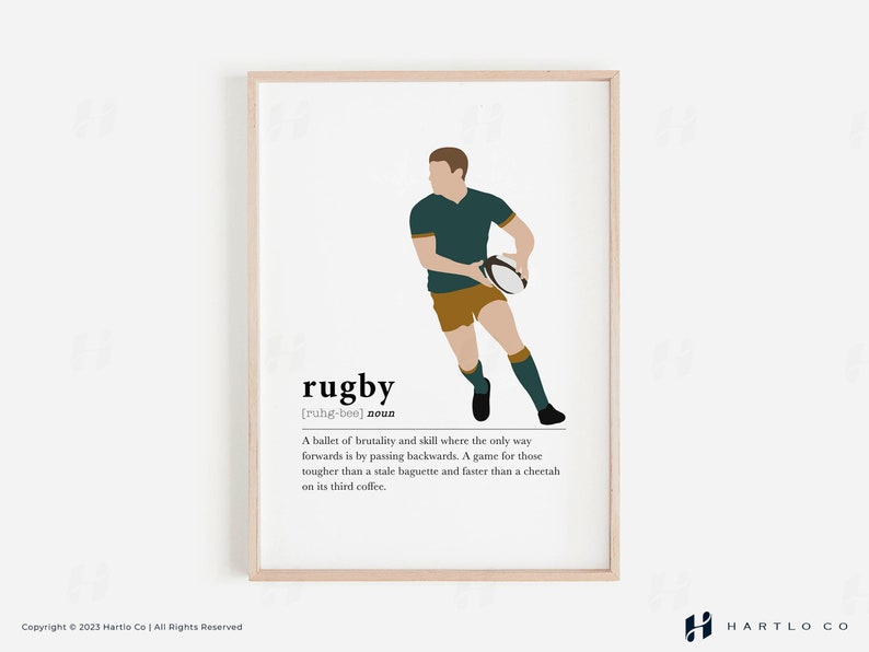 Rugby Definition Printable Art, Unique Gift for Him, Mancave or Teen ...