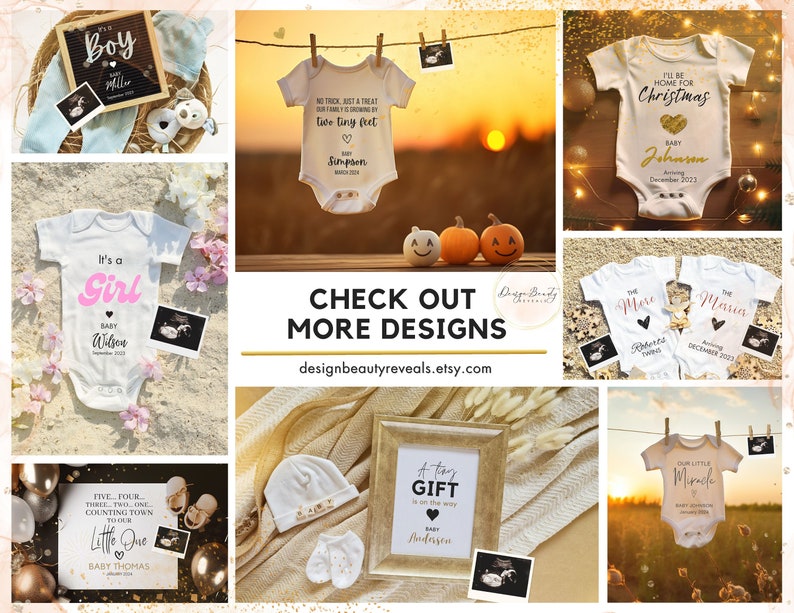 Peek-a-boo Digital Baby Announcement Halloween Pregnancy Minimalist ...