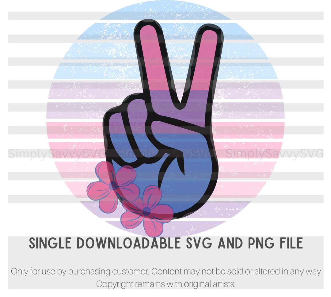 Bi Pride Peace Sign | Svg Png File | Rainbow | Bisexual | Love is Love ...