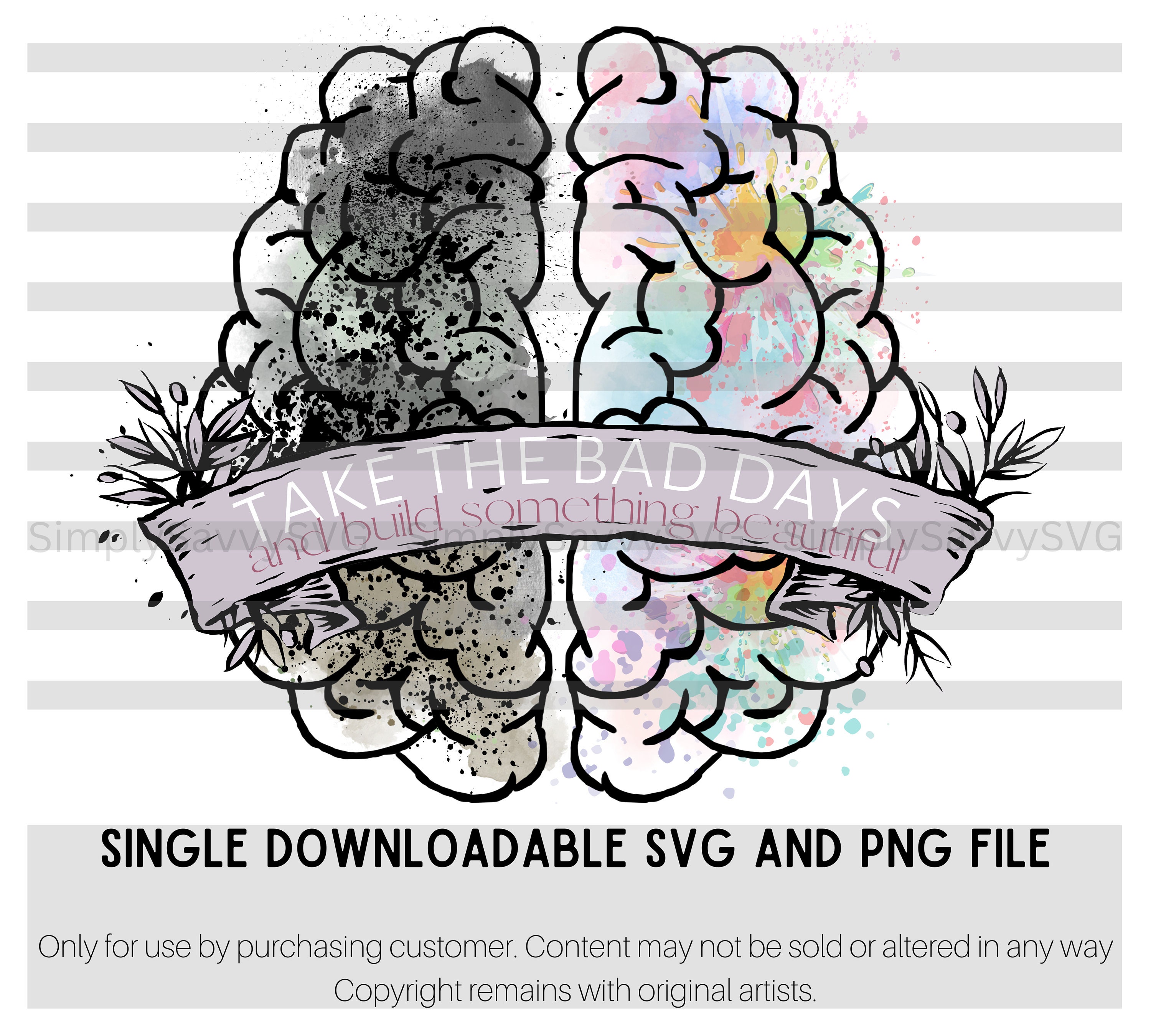 Bipolar Brain | SVG PNG File | Borderline Personality Disorder | BPD - Etsy