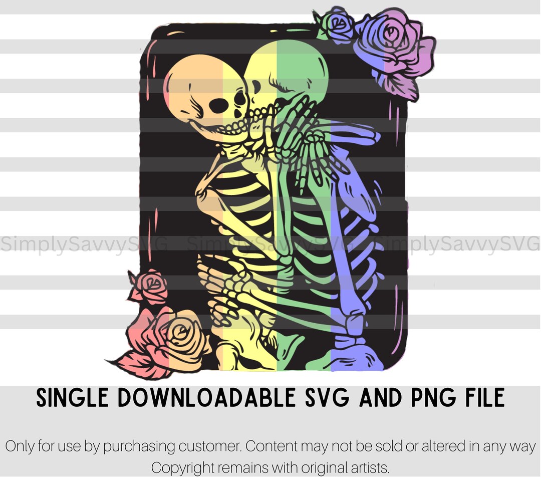 Gay Pride Skeleton | SVG PNG File | Rainbow | Love Knows No Gender ...