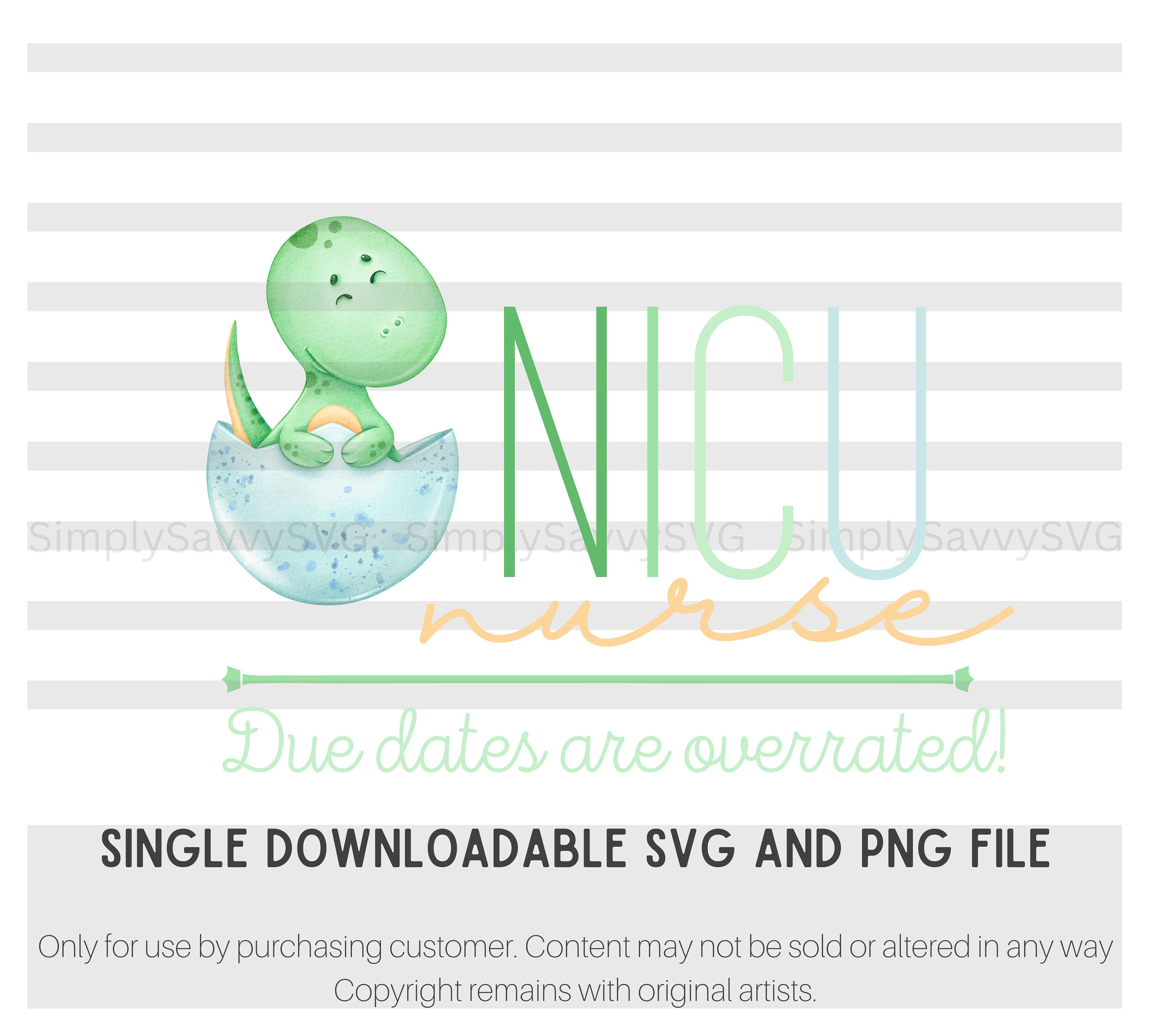 NICU Nurse Dinosaur SVG PNG File Preemie Baby Nurse - Etsy