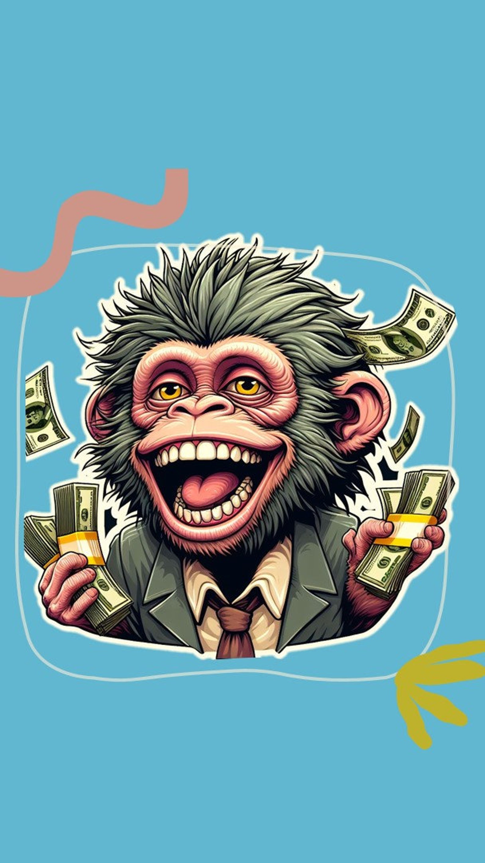 Smiling Messy Monkey Money - Etsy