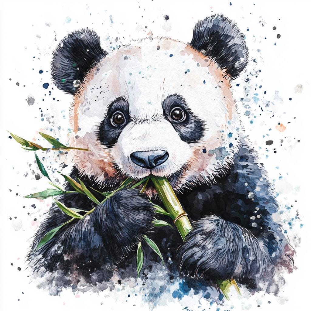 15 Panda Clipart, Watercolor Panda, PNG and JPG, Commercial Use ...