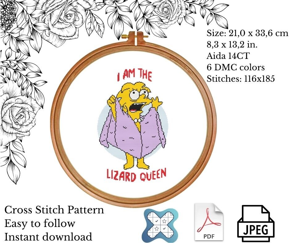 Modèle De Point De Croix Simpsons Lisa Parfait Pour Les - Etsy