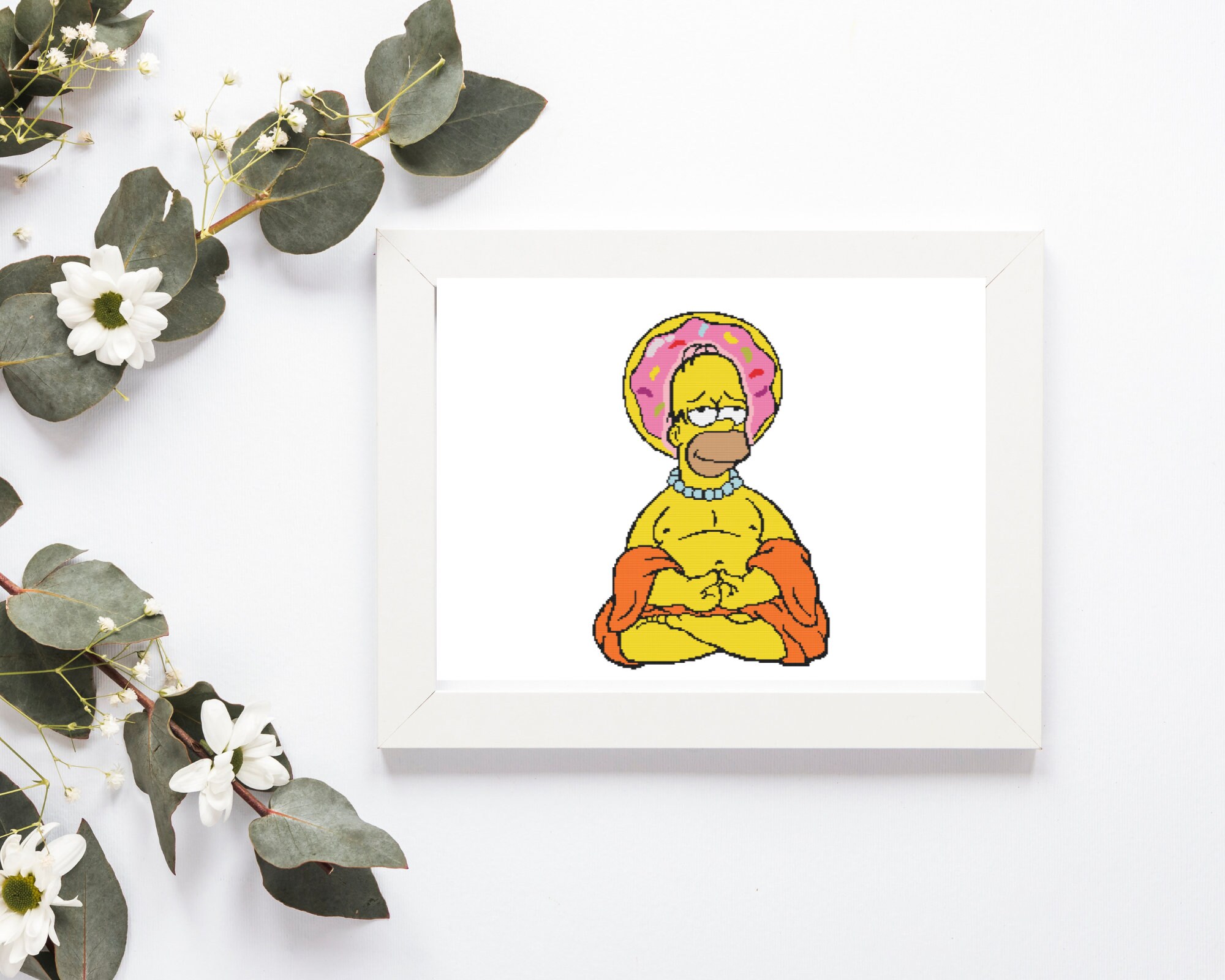Simpsons Zen Pattern. Tv Show Pdf Pattern. Cute Cross Stitch Pattern ...