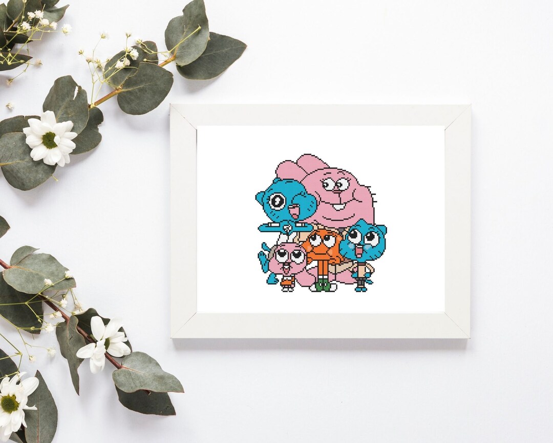 Gumball Cartoon Cute Pattern. Tv Show Pdf Pattern. Easy Counted Cross ...
