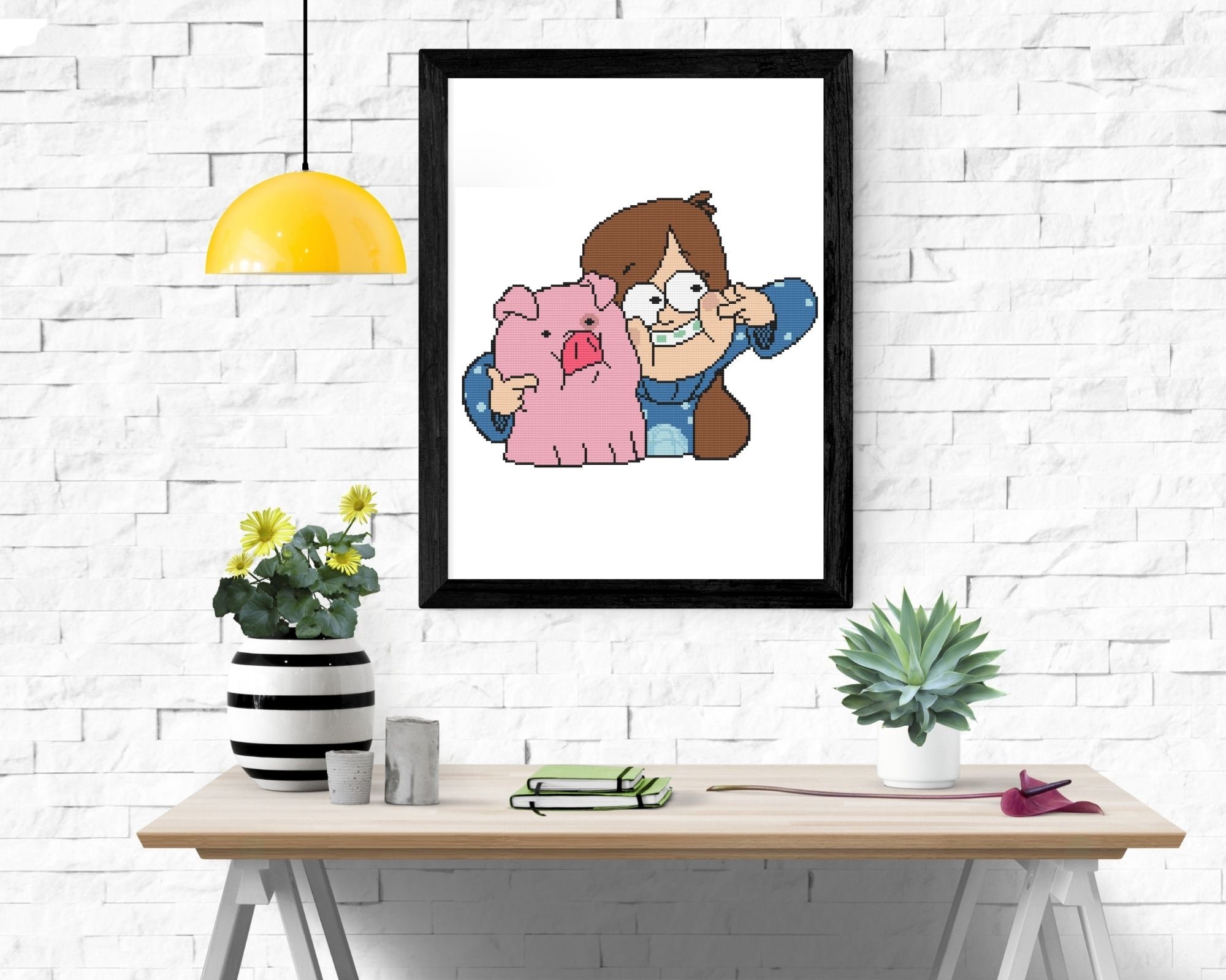 Cute Mabel & Waddles Pattern. Gravity Falls Pdf Pattern. Modern Cross ...