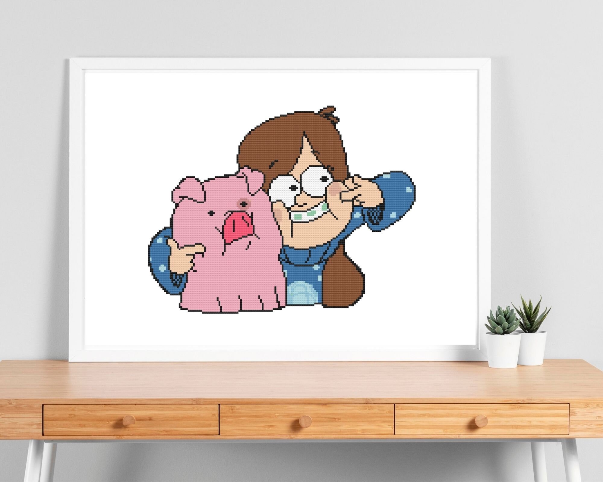 Cute Mabel & Waddles Pattern. Gravity Falls Pdf Pattern. Modern Cross ...