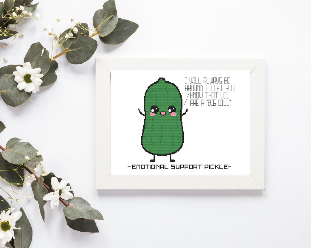 Emotional Support Pickle Pattern. Easy Pdf Pattern. Modern Cross Stitch ...