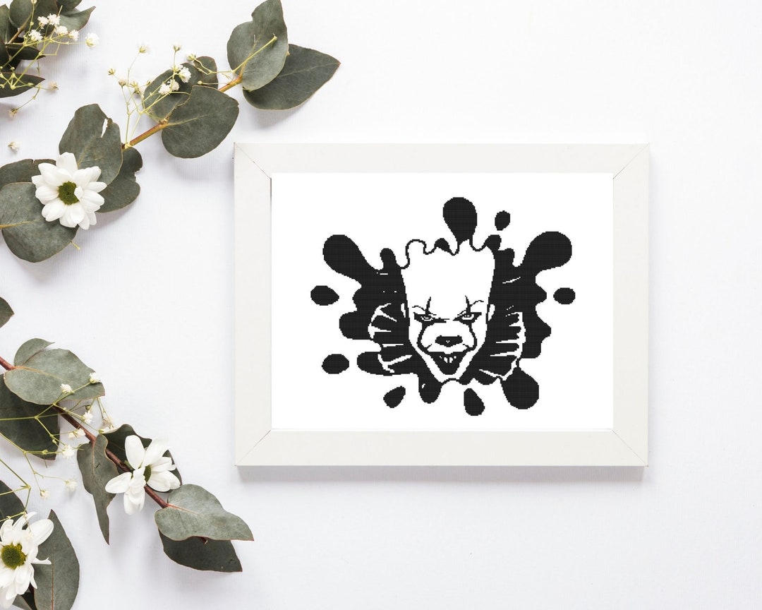 Pennywise Monochrome Pattern. Halloween / Stephen King Pdf - Etsy