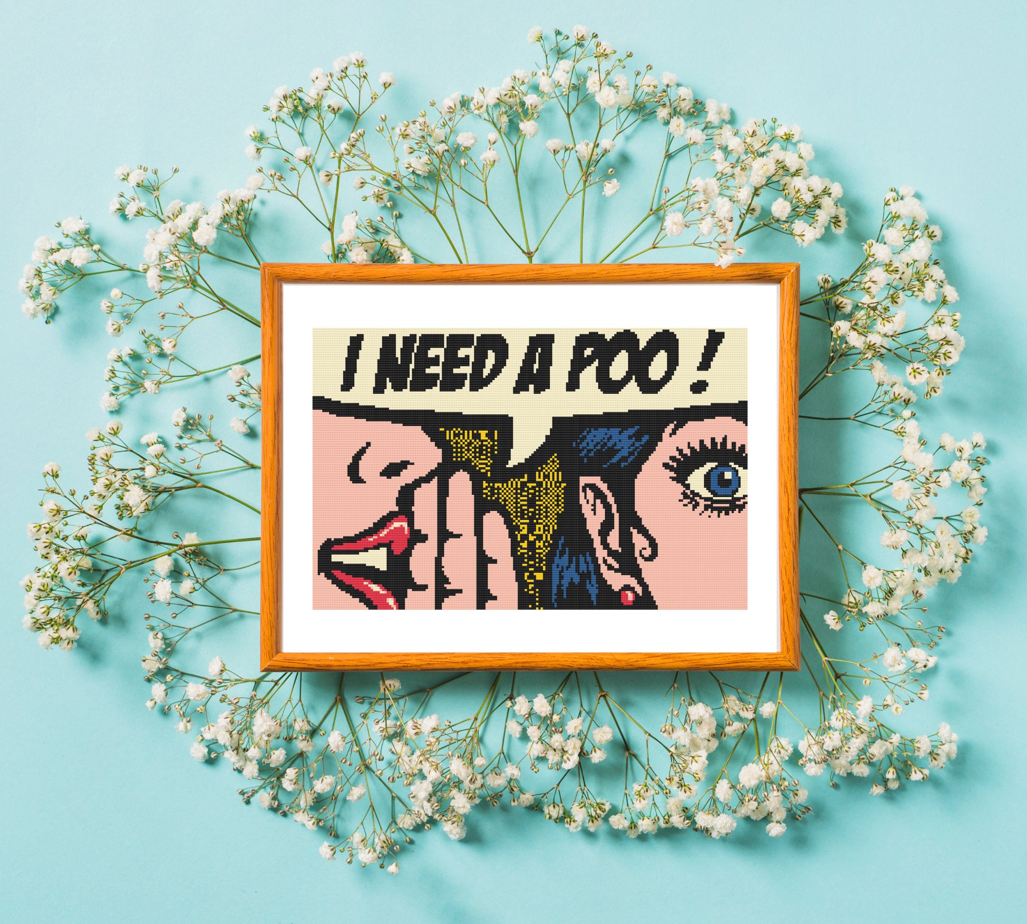 Pop Art Poo Pattern. Customized Pop Art. Modern Cross Stitch Pattern ...