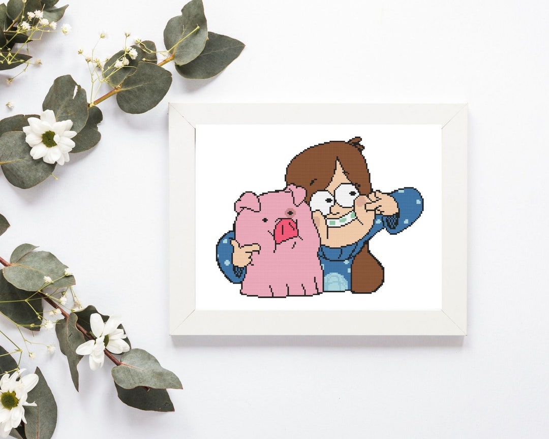 Cute Mabel & Waddles Pattern. Gravity Falls Pdf Pattern. Modern Cross ...