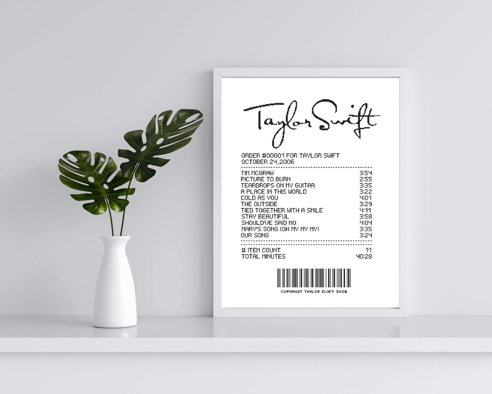 Taylor Swift Album Pattern. Playlist Taylor Swift Receipt Pdf Pattern. Cross Stitch PDF - Etsy
