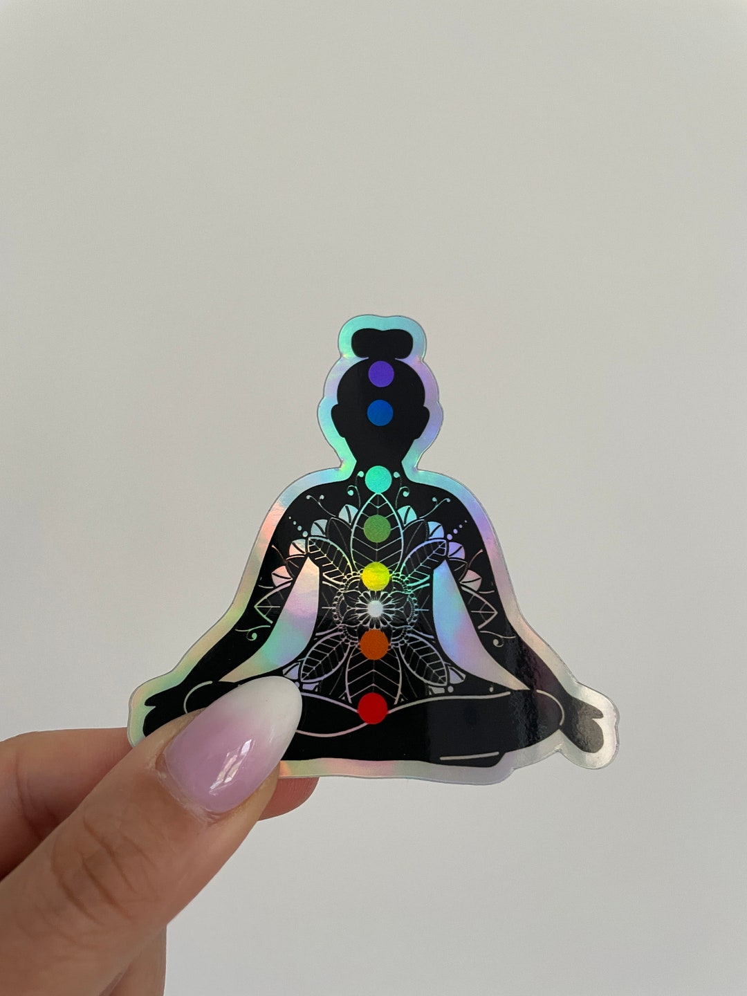 Chakra Sticker, Holographic Mandala, Healing Yoga Vinyl Sticker ...