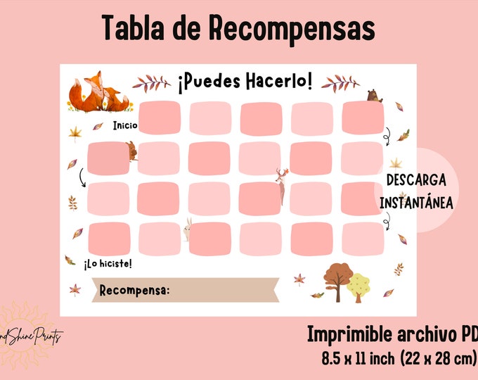 Tabla de Recompensas, Hábitos Rutinas Niños, Español, Català, Descarga ...
